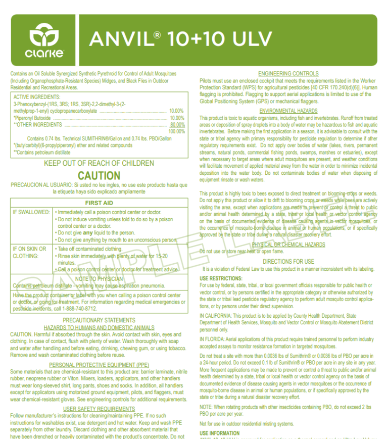 Labels - Clark County Mosquito Control District - CCMCD