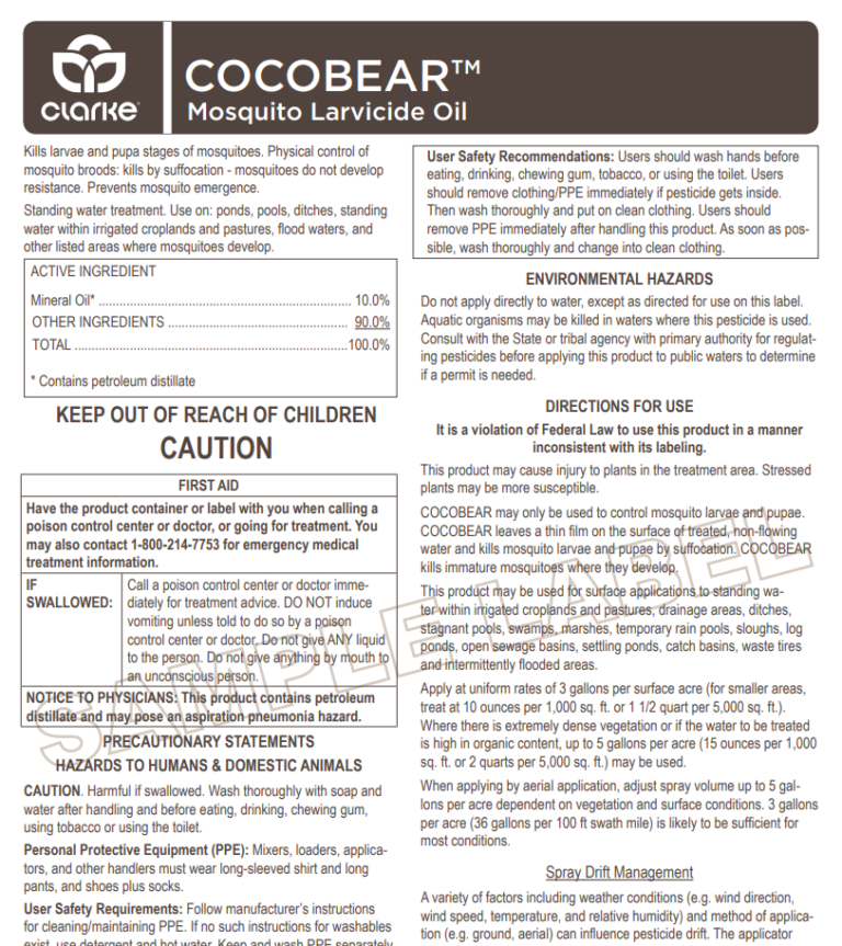 Product Labels - Clark County Mosquito Control District - CCMCD