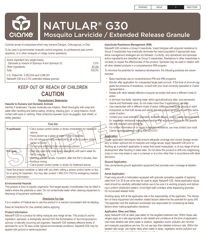 Natular G30 - Clark County Mosquito Control District - CCMCD