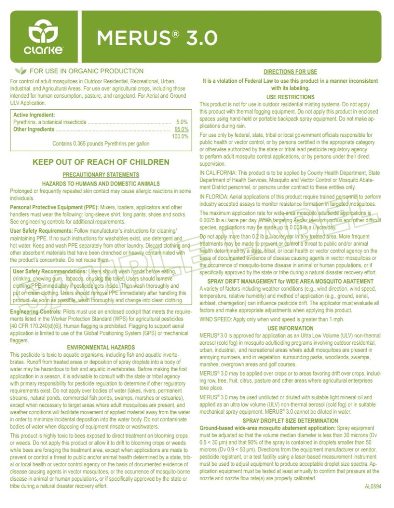 Product Labels - Clark County Mosquito Control District - CCMCD
